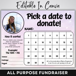 All Purpose Fundraiser Calendar, Pick A Date to Donate, Calendar ...