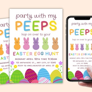 Easter Egg Hunt Flyer, Printable Invite Spring Egg Hunt, Easter ...