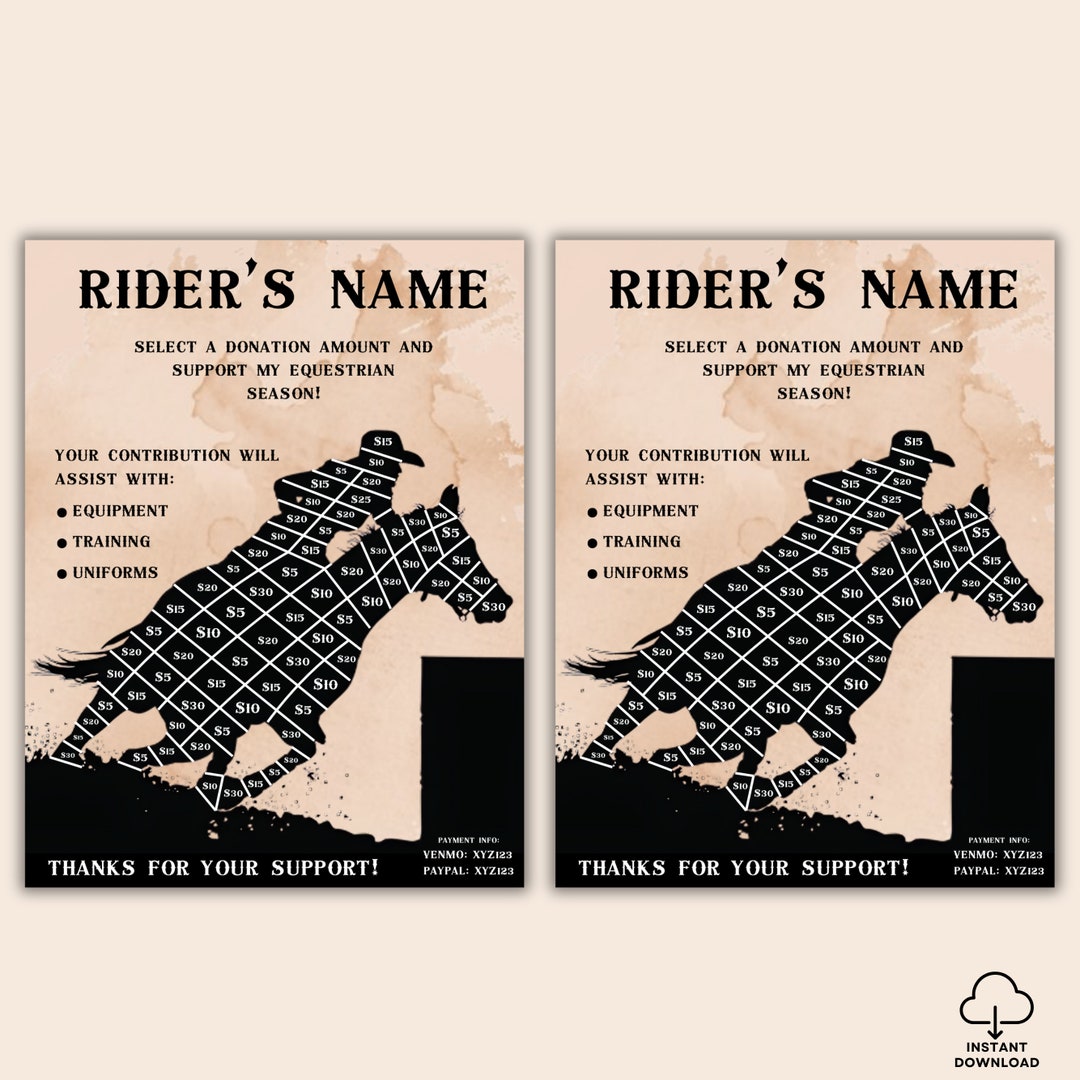 Rodeo Fundraiser Canva Editable Template, Horse Riding Match Fundraiser ...
