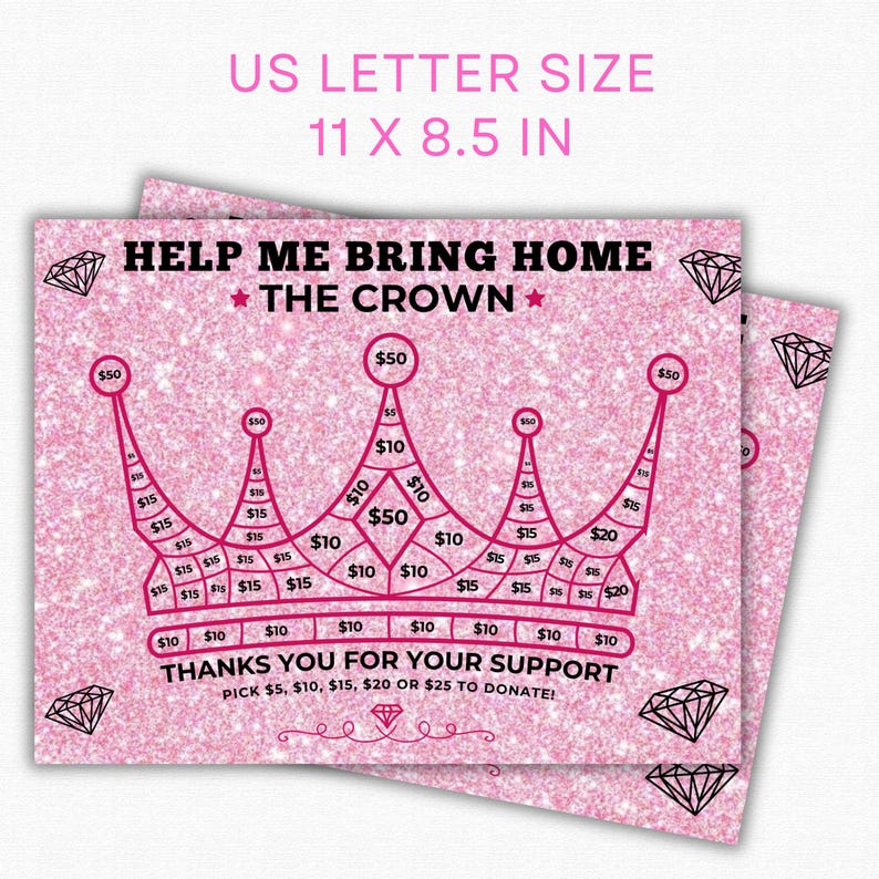 Pageant Fundraiser, Crown Fundraiser Template, Pick a Date to Donate ...