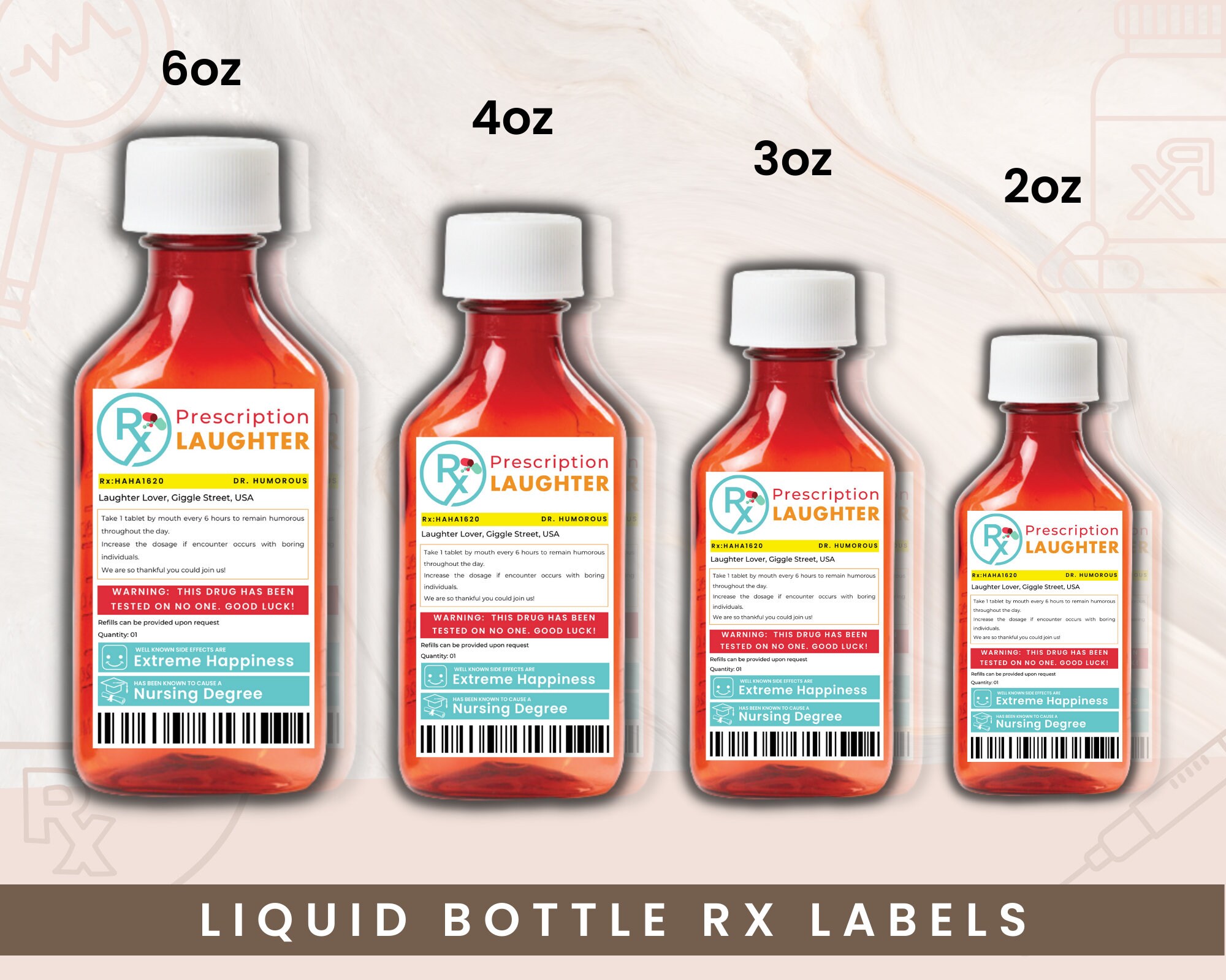 Liquid Bottle Label Liquid Bottle RX Labels Prescription - Etsy