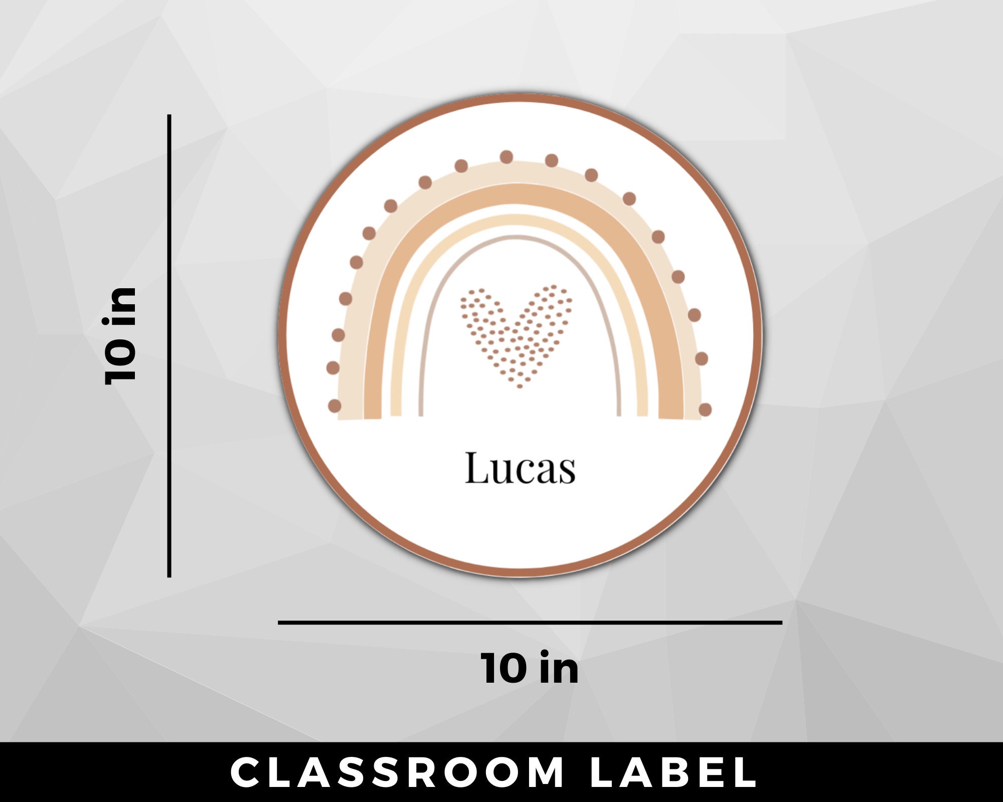 Boho Rainbow Circle Classroom Labels Printable Classroom Name - Etsy