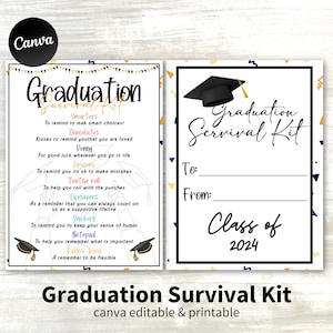EDITABLE Graduation Survival Kit, After Graduation Survival Kit ...
