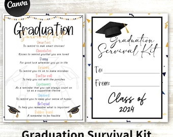 EDITABLE Graduation Survival Kit, After Graduation Survival Kit ...