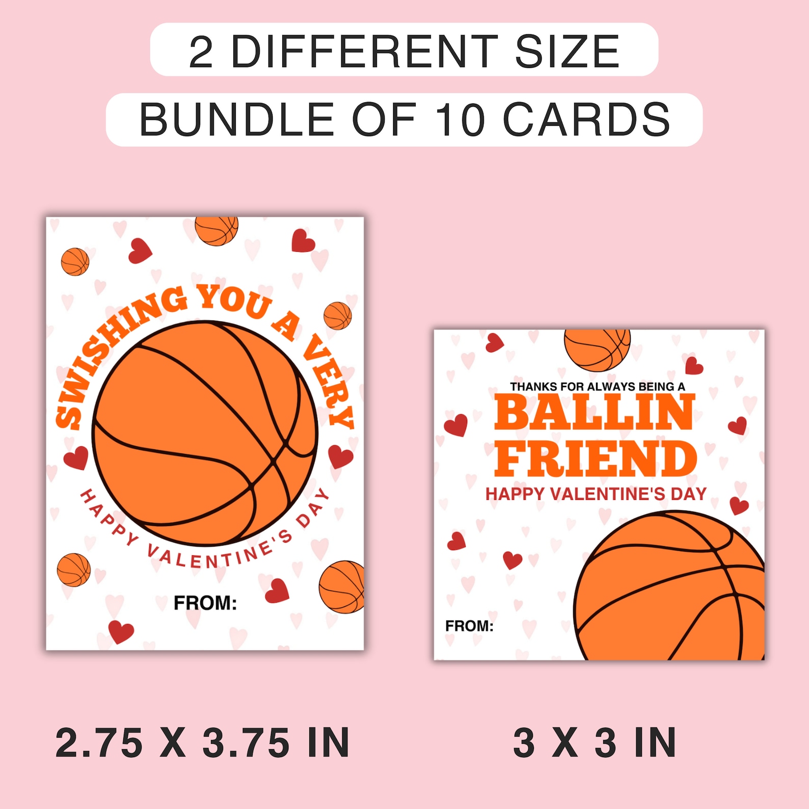 Basketball Valentine Card, Printable Valentines Basketball Cards ...