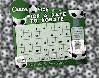 Editable Soccer Calendar Fundraiser Template | Clear the Board ...