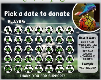 Editable Soccer Calendar Fundraiser Template Clear the Board ...