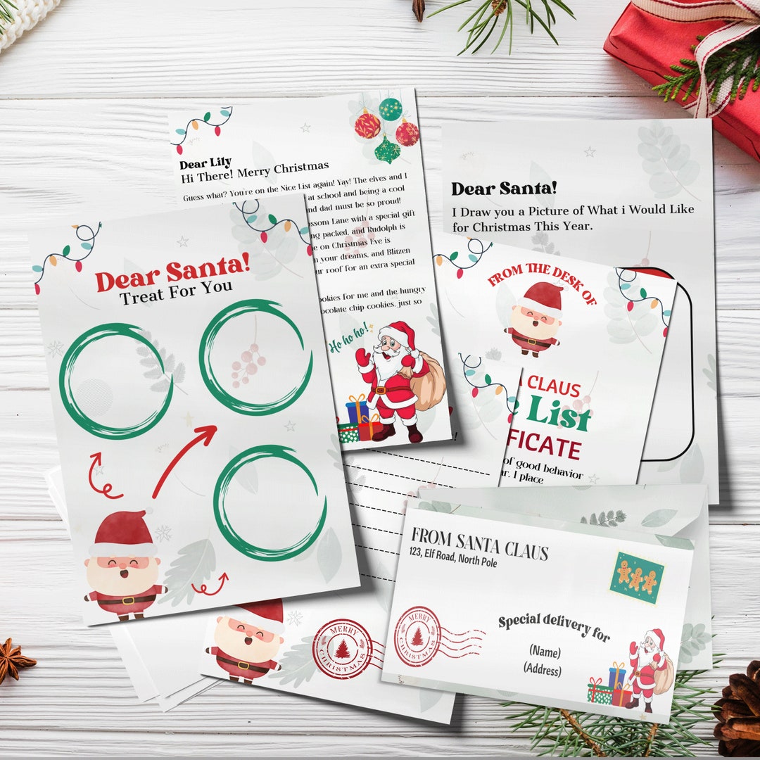 Letter From Santa Bundle, Santa Nice List Certificate, Printable Santa ...
