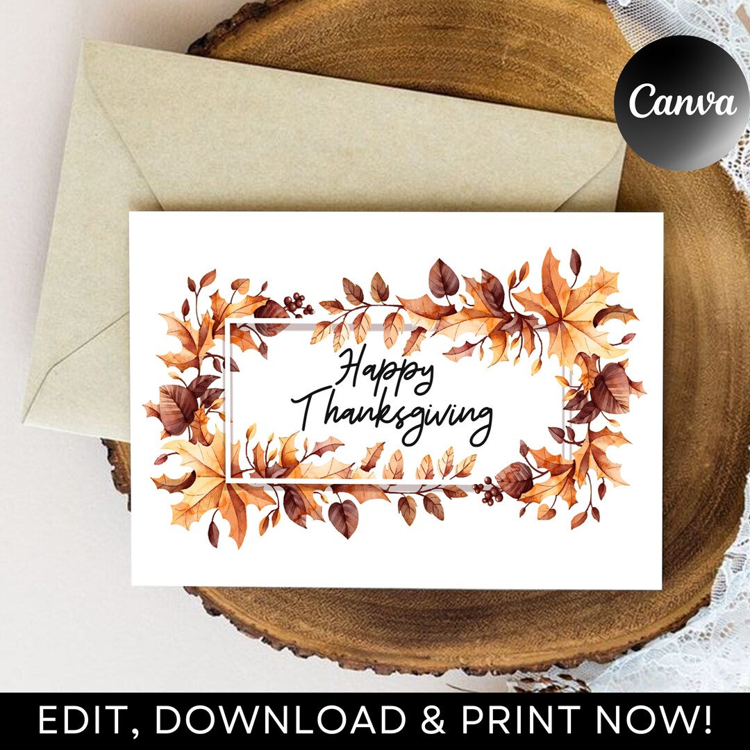 Happy Thanksgiving Card , Printable Thanksgiving Templates, Creative ...