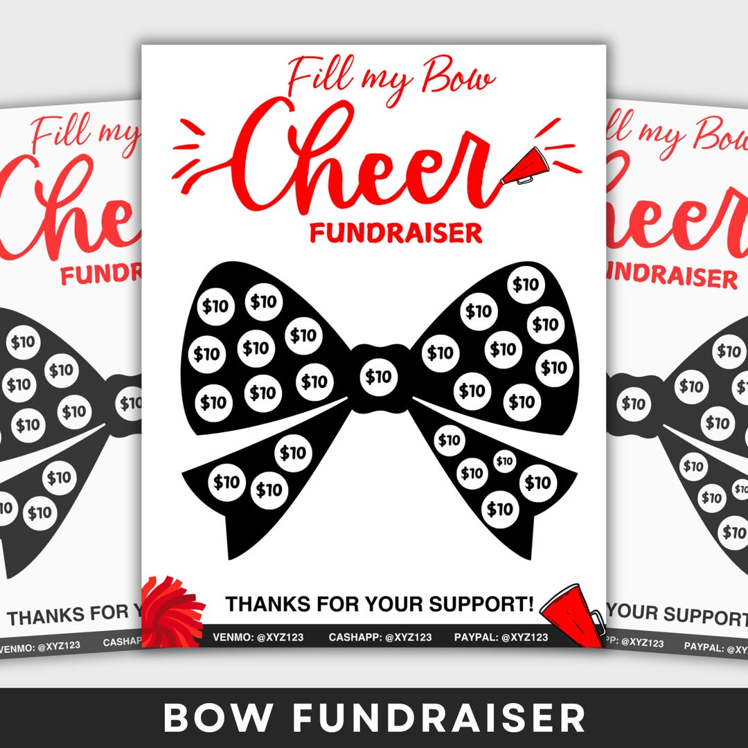 Fill My Bow Printable Cheer Fundraiser Cheerleading Team Fundraiser ...