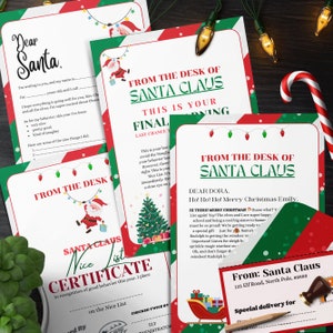 Letter From Santa Bundle, Santa Nice List Certificate, Printable Santa ...