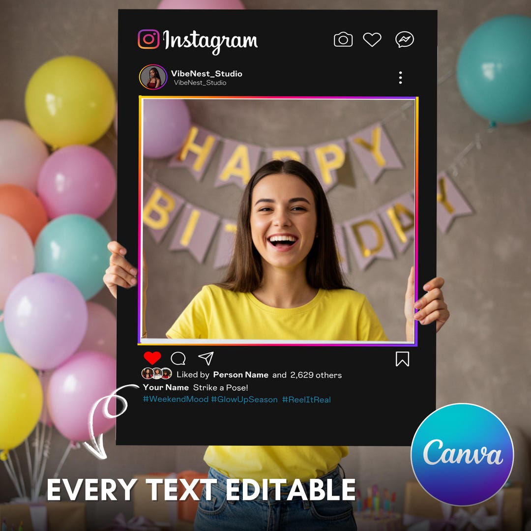 Instagram Frame Template, Instagram Photo Booth Frame Template,blogger ...
