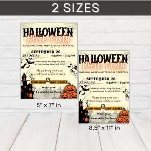 Editable Halloween Block Party Flyer, Halloween Neighborhood Party ...
