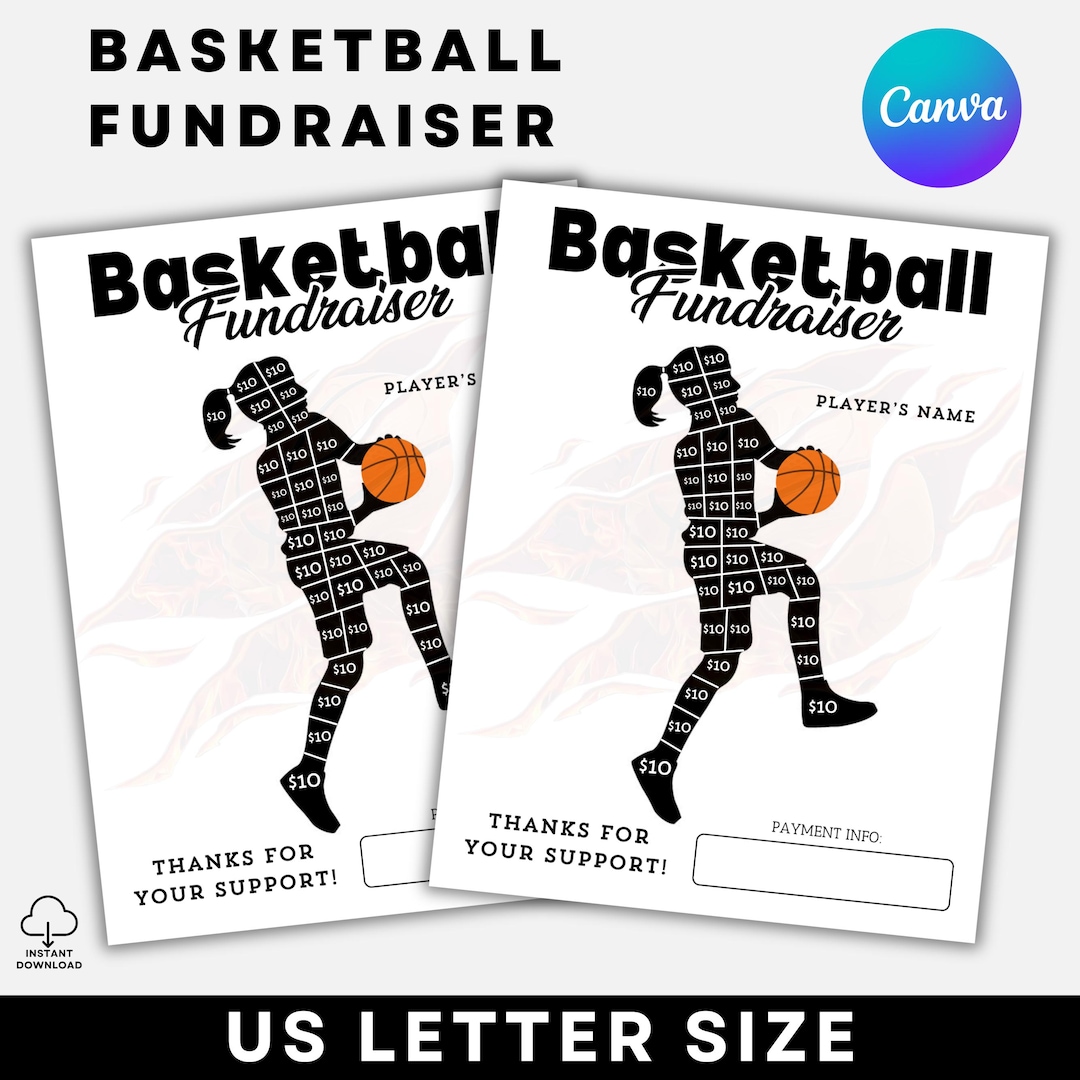 Female Basketball Fundraising Template, Editable Basketball Fill My ...