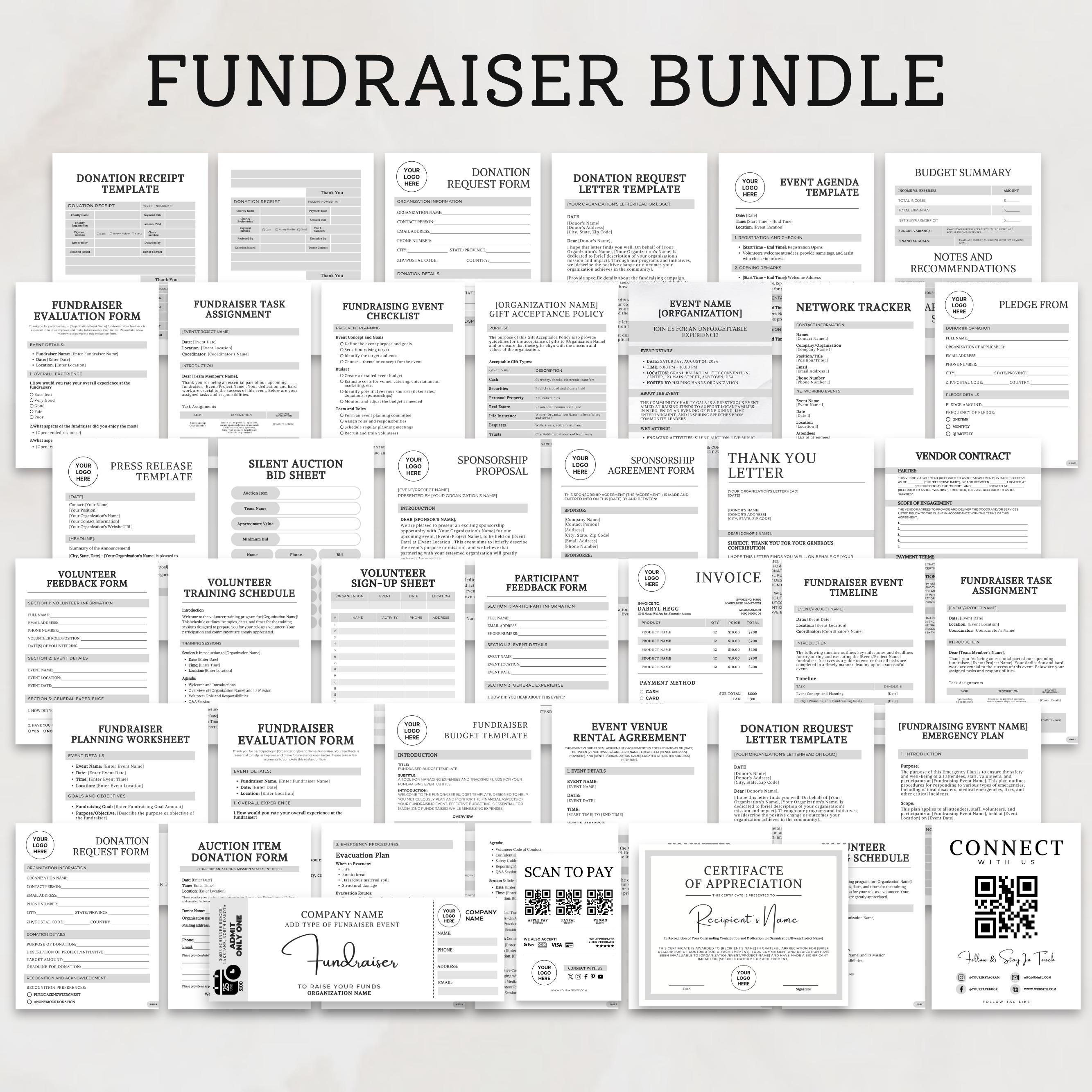 Fundraiser Forms Bundle, Pick A Date to Donate Fundraiser Sponsorship ...