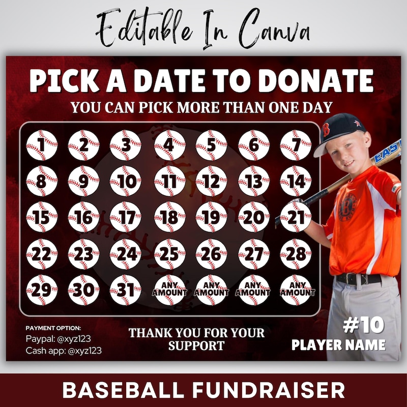 Calendar Baseball Theme - Etsy