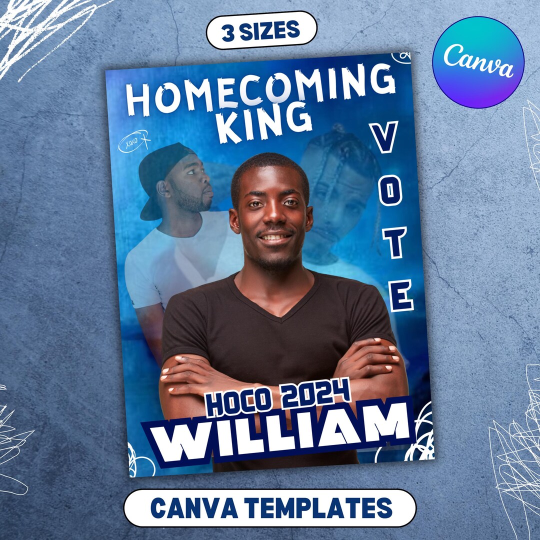 Homecoming Posters Canva Template, Homecoming Campaign, Homecoming King ...