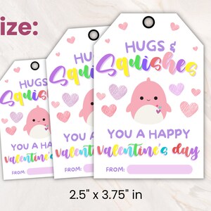 Squishy Valentine Tags, Squishing You Valentine, Hugs and Squishies ...