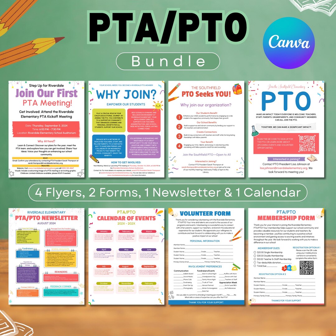PTO PTA Flyer Templates Bundle, PTA Templates Bundle, School Flyer ...