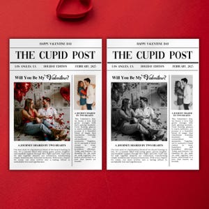 Valentines Cupid Post Newspaper, Custom Newspaper Template, Will You Be ...