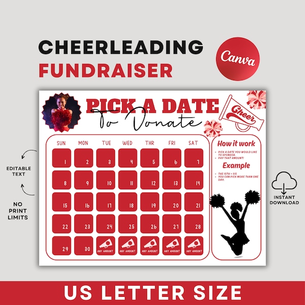 Cheer Calendar Fundraiser Template - Etsy