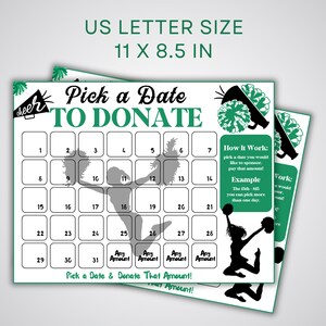 Fundraising Calender Cheer, Pick a Date Donation Cheer Calendar ...