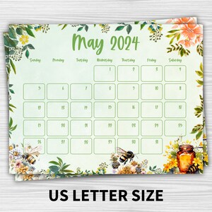 Editable May 2024 Calendar, Printable Monthly Planner, Home and School ...