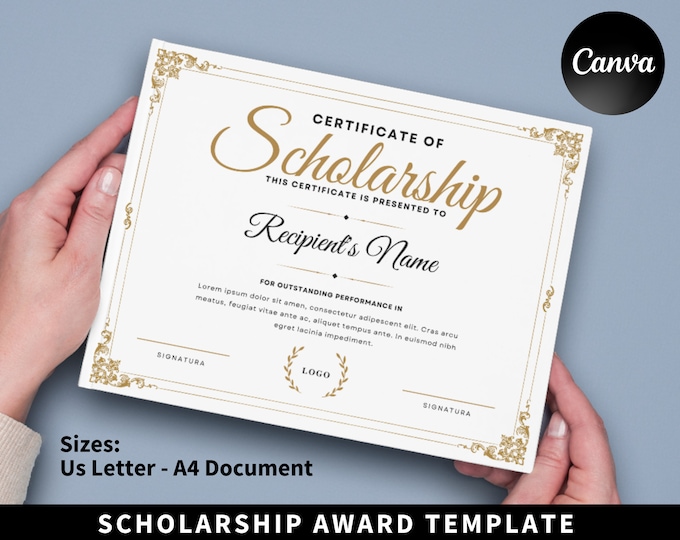 Custom Award Certificate, Classroom Award, Canva Template, Award ...