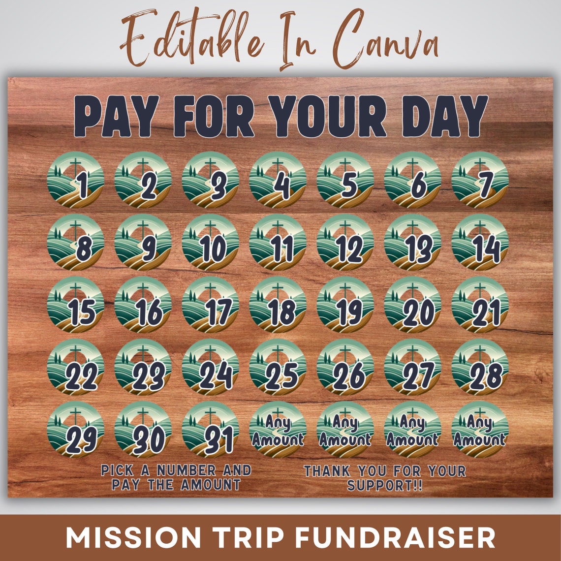 Mission Trip Fundraiser Calendar: Editable Church Fundraising (digital ...