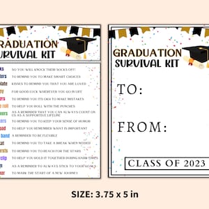 EDITABLE Graduation Survival Kit, After Graduation Survival Kit ...