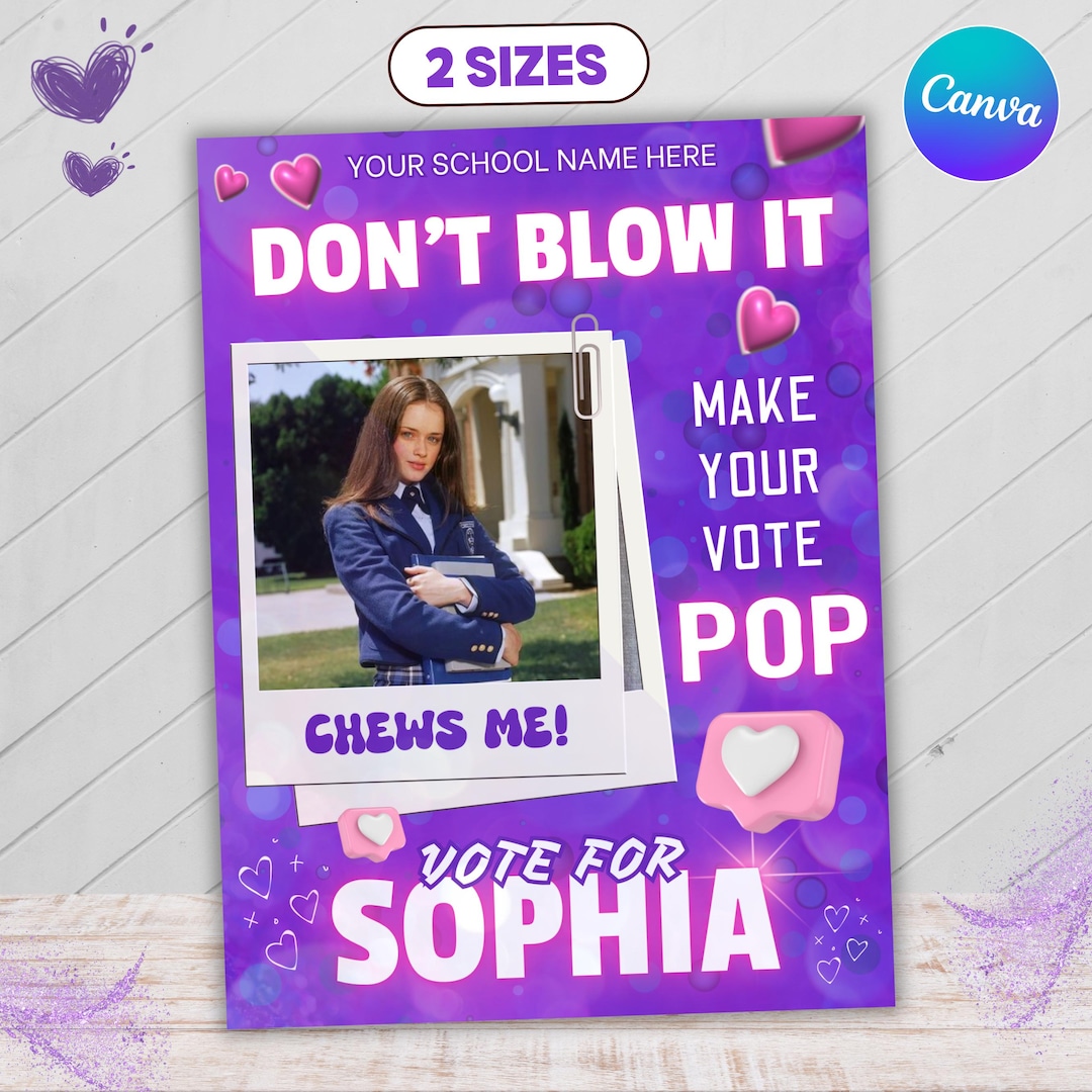 Editable Homecoming Poster, Homecoming Vote for Me Poster, Homecoming ...