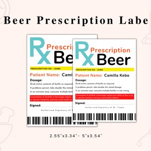 Beer Prescription Label Whiskey Label Beer Bottle Label - Etsy