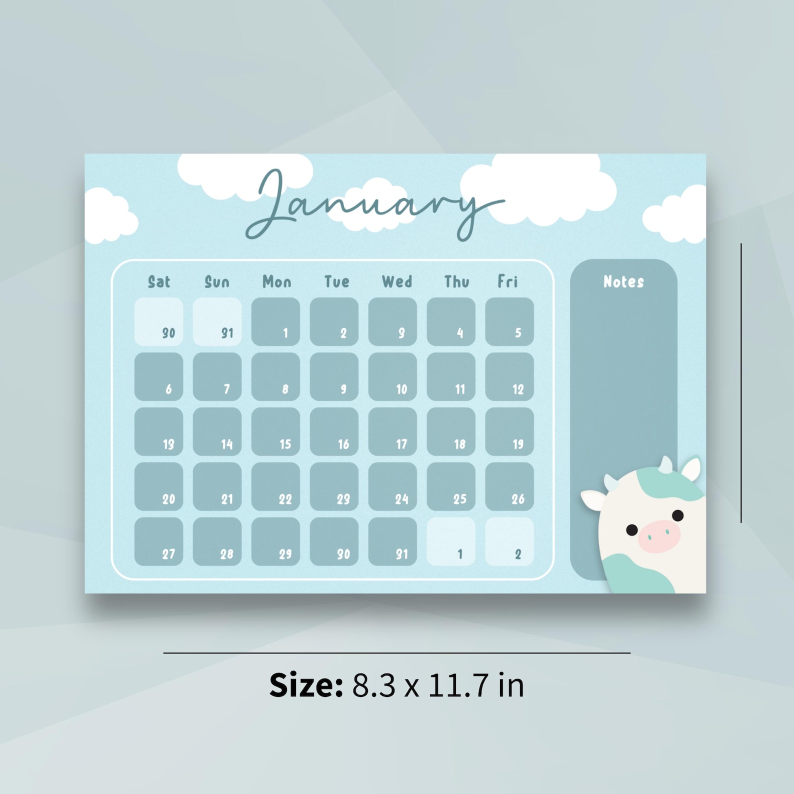 Squishmallows Monthly Calendar 2024 Squishmallow Calendar Template Cute ...