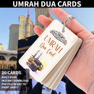 20 Umrah Dua Cards Printable, Umrah Flashcards, Umrah Mubarak Gift ...