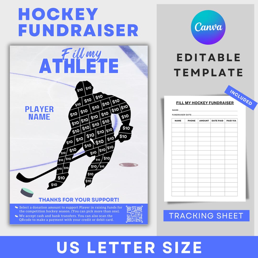 Editable Hockey Fundraiser Template, Hockey Fundraiser Calendar, Hockey ...