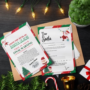 Letter From Santa Bundle, Santa Nice List Certificate, Printable Santa ...