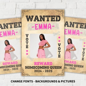 Editable Wanted Poster Homecoming Queen, Homecoming Poster, Homecoming ...