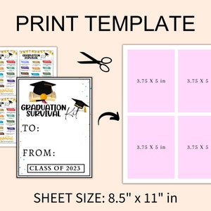 EDITABLE Graduation Survival Kit, After Graduation Survival Kit ...