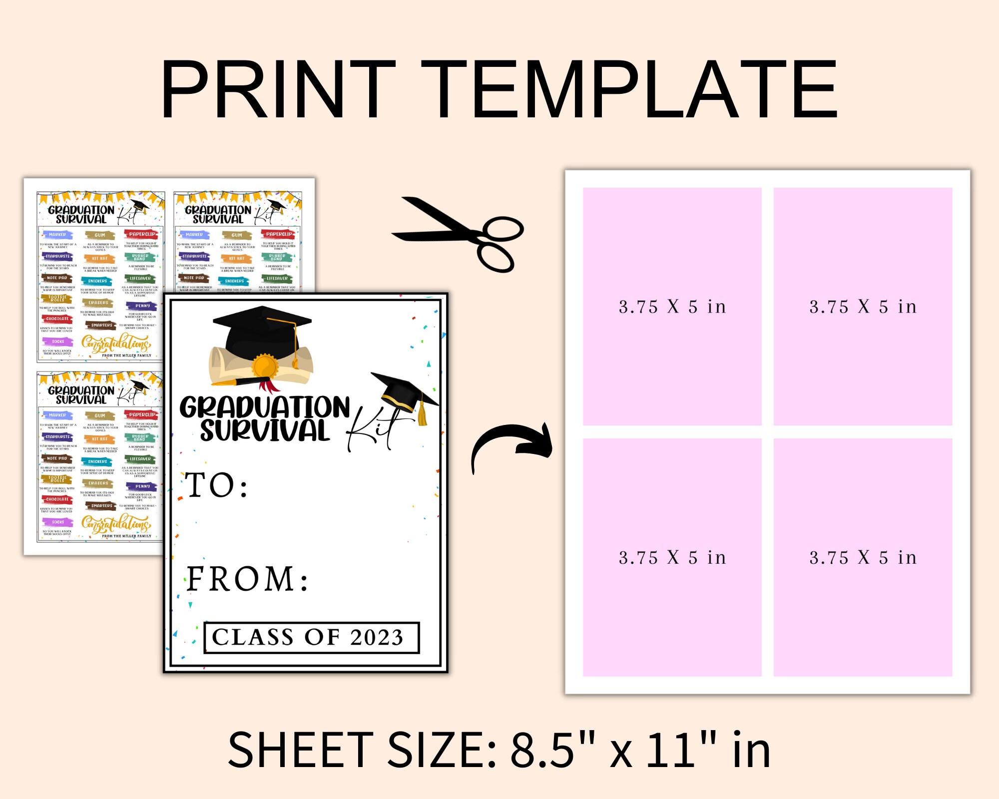 EDITABLE Graduation Survival Kit, After Graduation Survival Kit ...