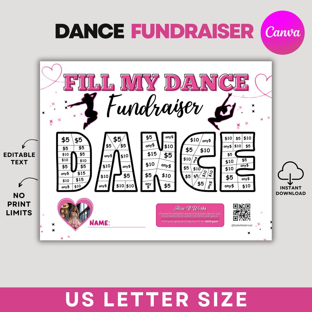Dance Fundraiser, Fill My Dance Fundraiser, Editable Dance Competition ...