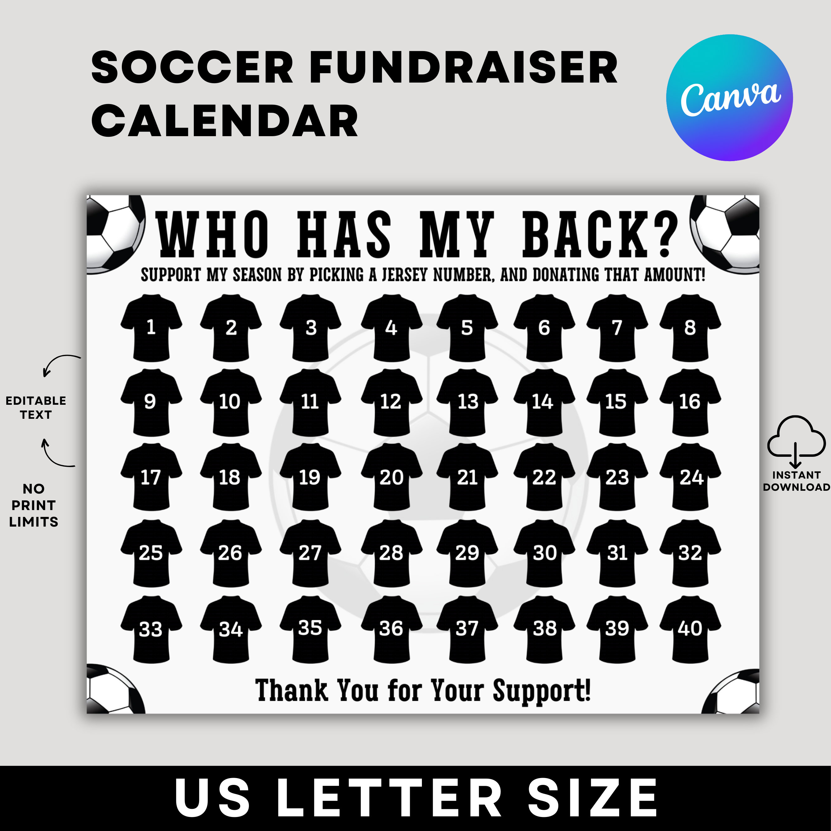 Soccer Fundraiser Template, Who Has My Back Fundraiser, Pick a Date to ...
