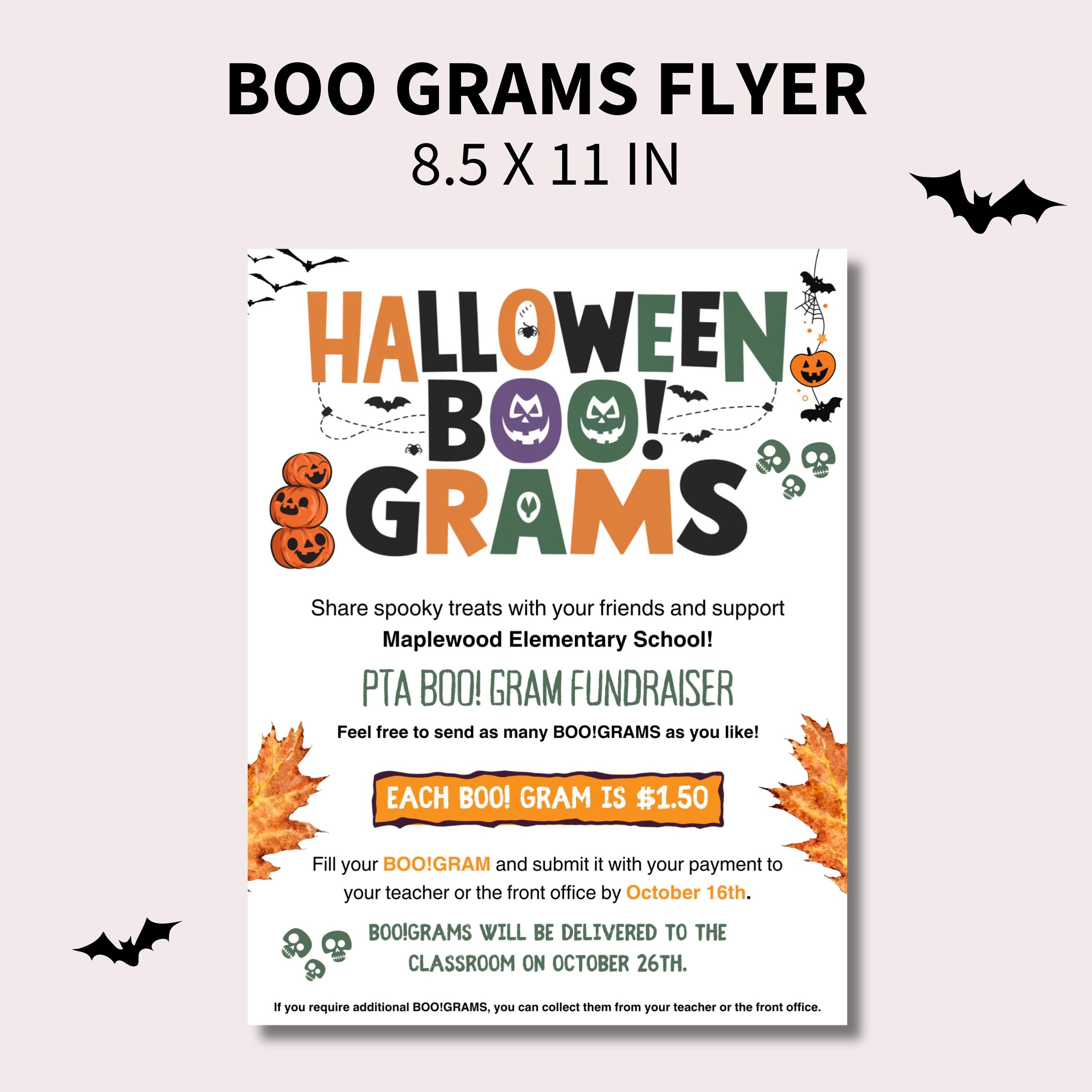 Editable Boo Grams Canva Template, Boo Grams Fundraising Kit, Editable ...