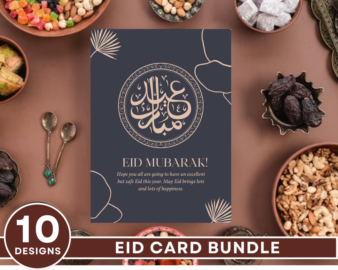 Eid Cards Assorted Pack of 10 | Eid Mubarak Cards Bundle | Greeting ...