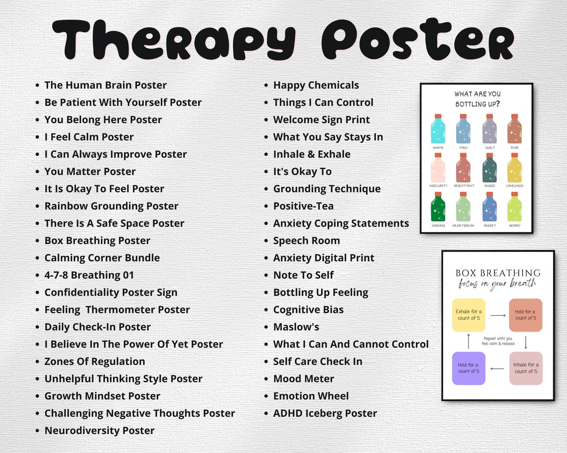 Therapy Poster Bundle Therapy Decor Psychologist Therapist - Etsy Australia