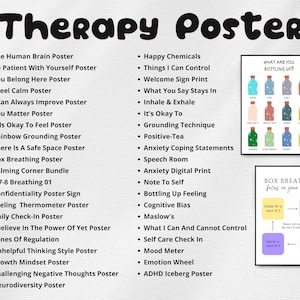 Therapy Poster Bundle, Therapy, Decor Psychologist Therapist Mental ...