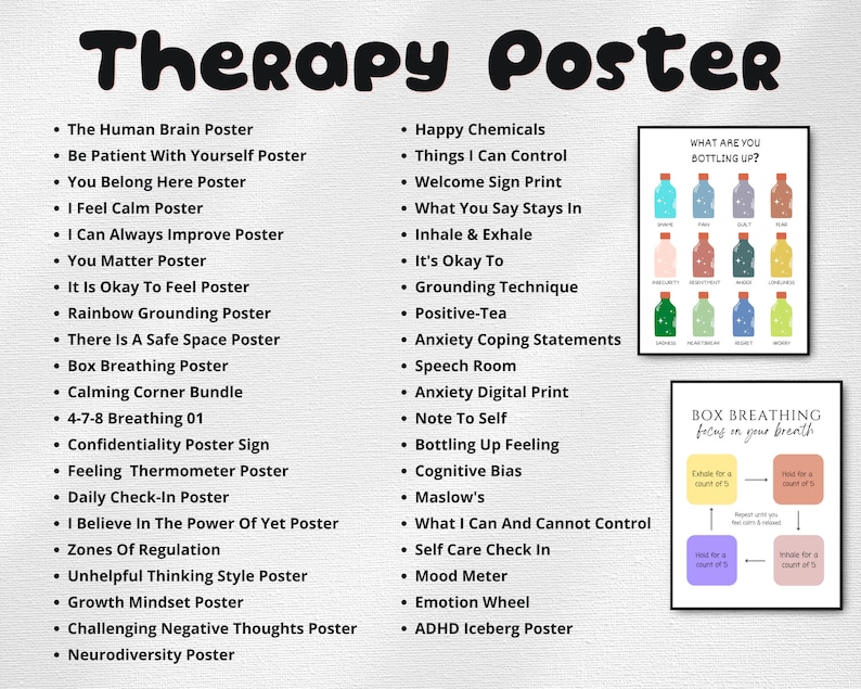 Mental Health Posters, Therapy Counseling Posters, Wall Art for ...