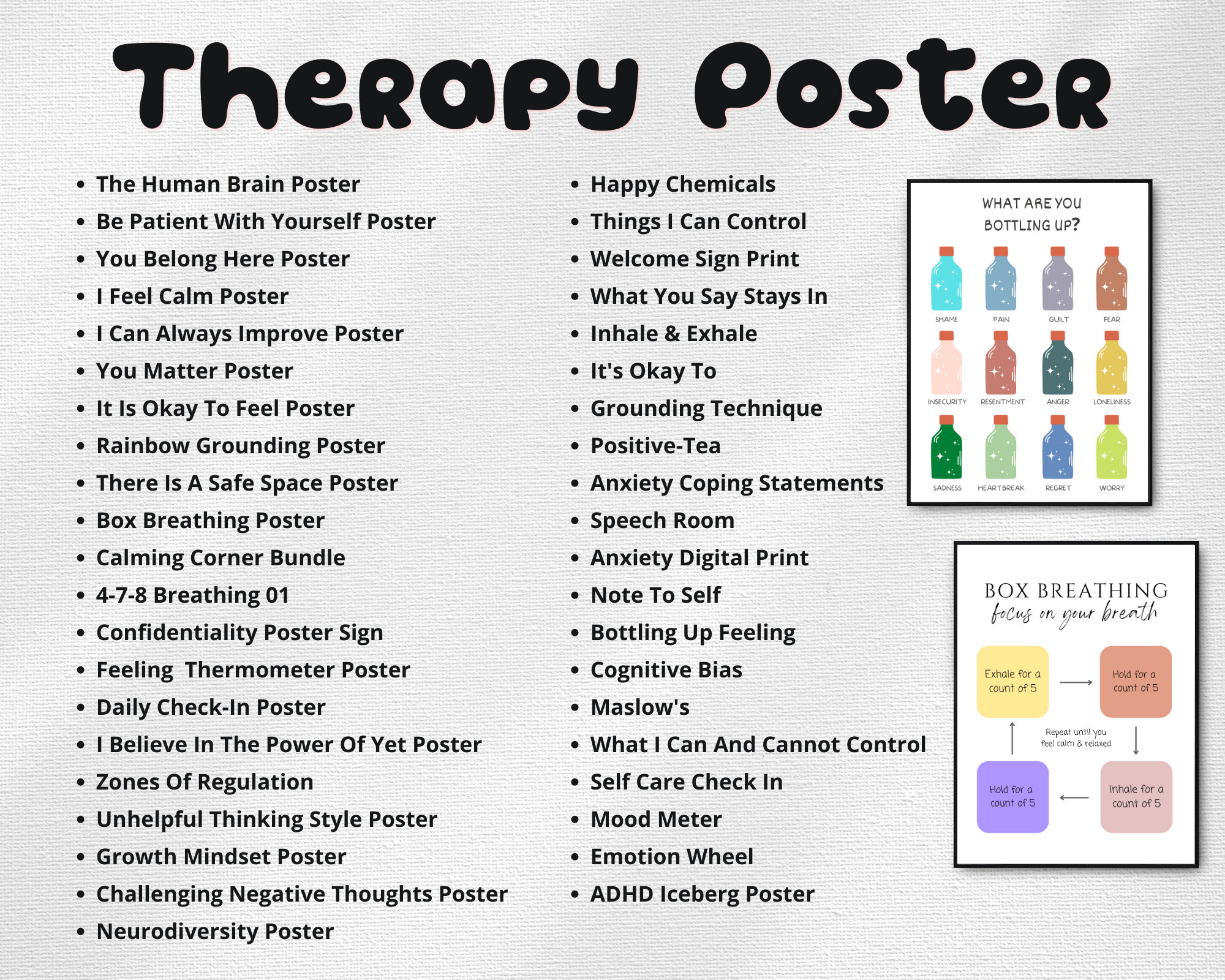 Therapy Poster Bundle Therapy Decor Psychologist Therapist - Etsy Australia