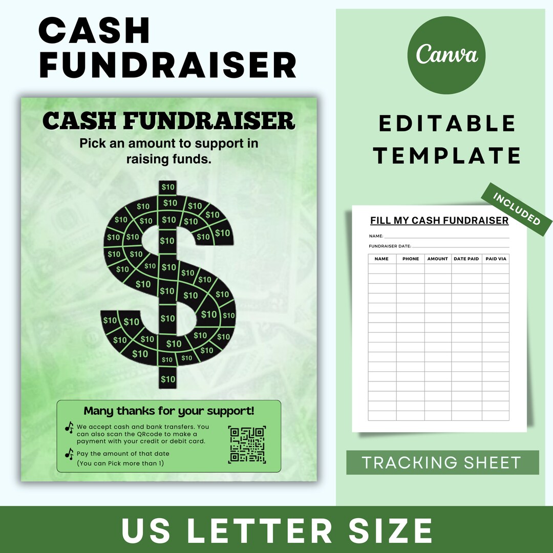 Cash Fundraiser Calendar, Pick A Date to Donate Fundraiser, Calendar ...