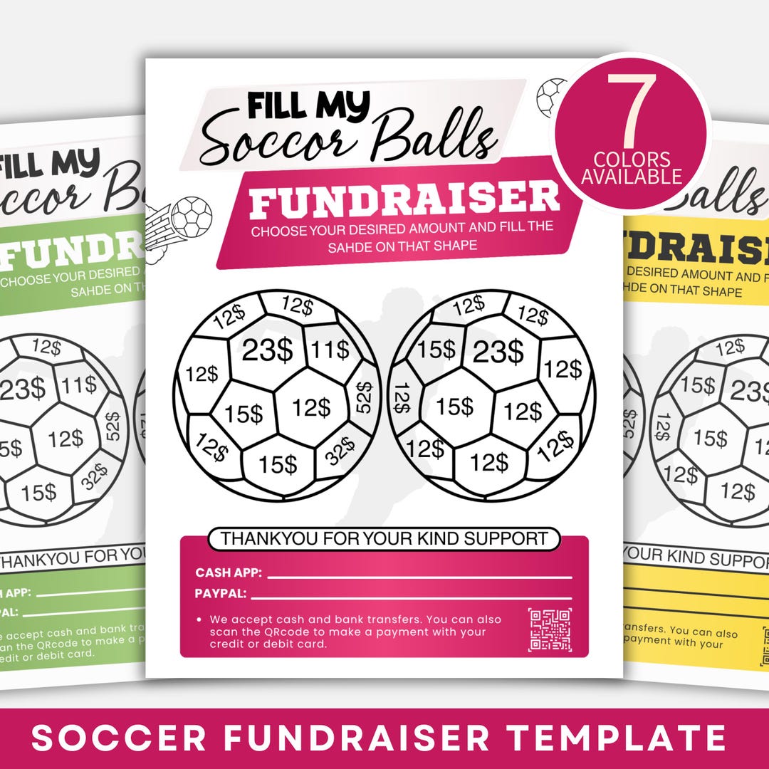 Soccer Fundraiser Canva Template, Editable Fill My Ball Fundraiser ...