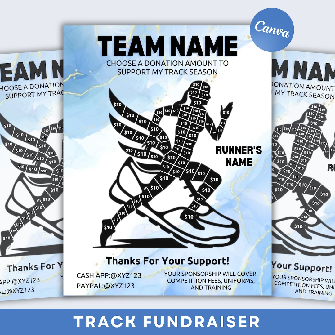 Editable Track Fundraiser, Track Fundraising Flyer Pick a Date Donation ...